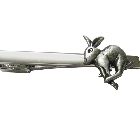 Kiola Designs | Accessories | Leaping Hare Rabbit Square Tie Clip ...